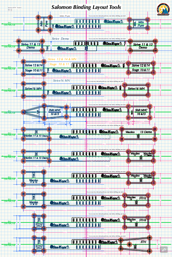 Salomon Binding Hole Layouts - SlideWright Ski & Snowboard Tools, Wares ...
